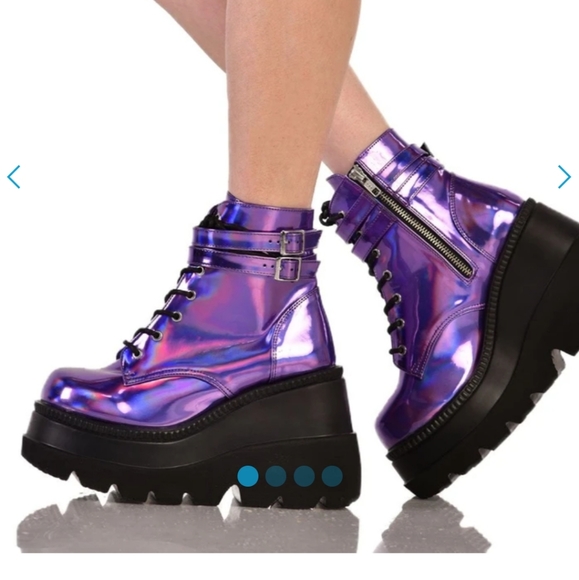 Demonia | Shoes | Demonia X Ihr Super Stacked Purple Holo Platform B ...